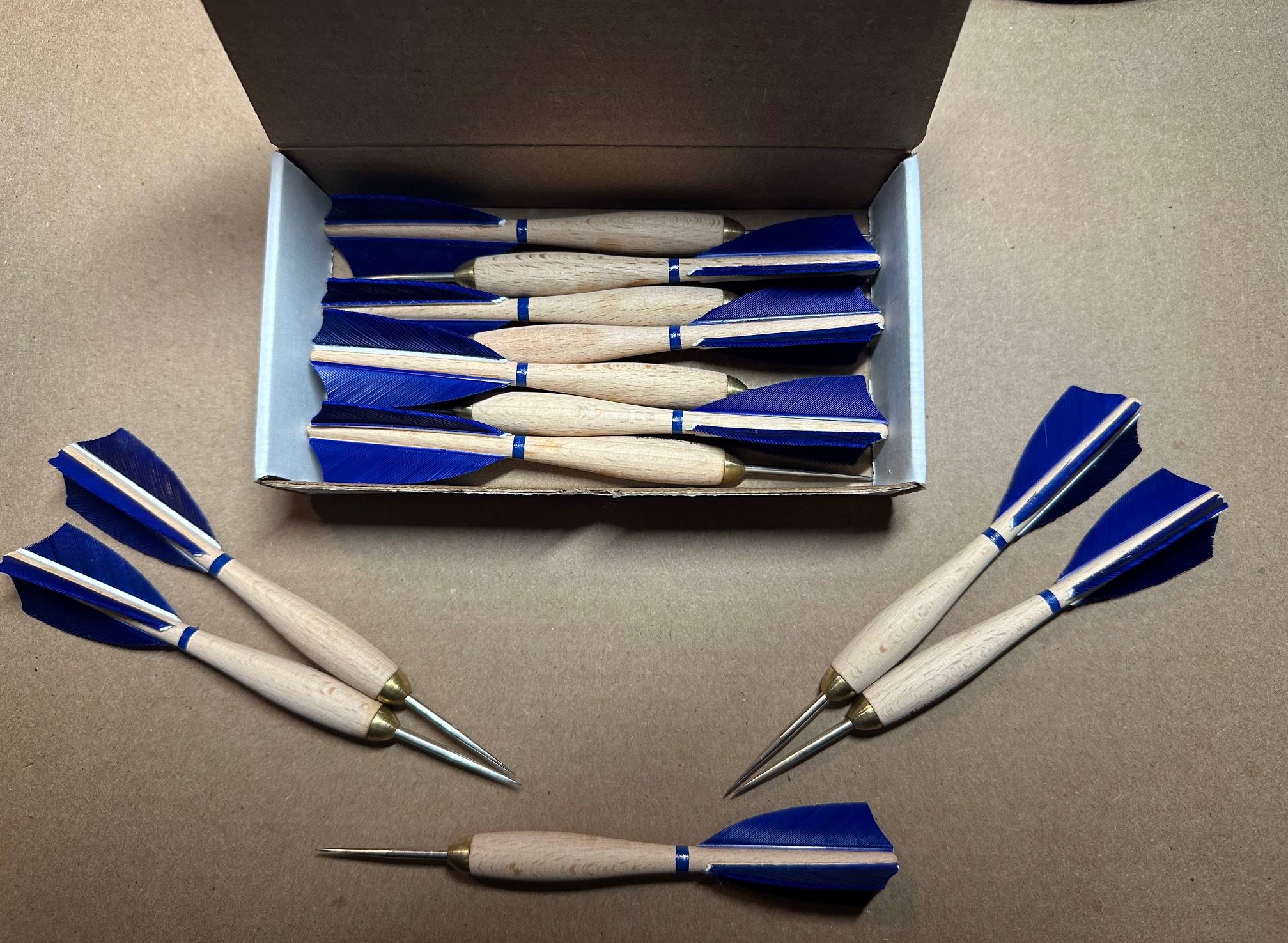 803 Blue Turkey Feather #1 Wooden Darts | Big Boys Darts