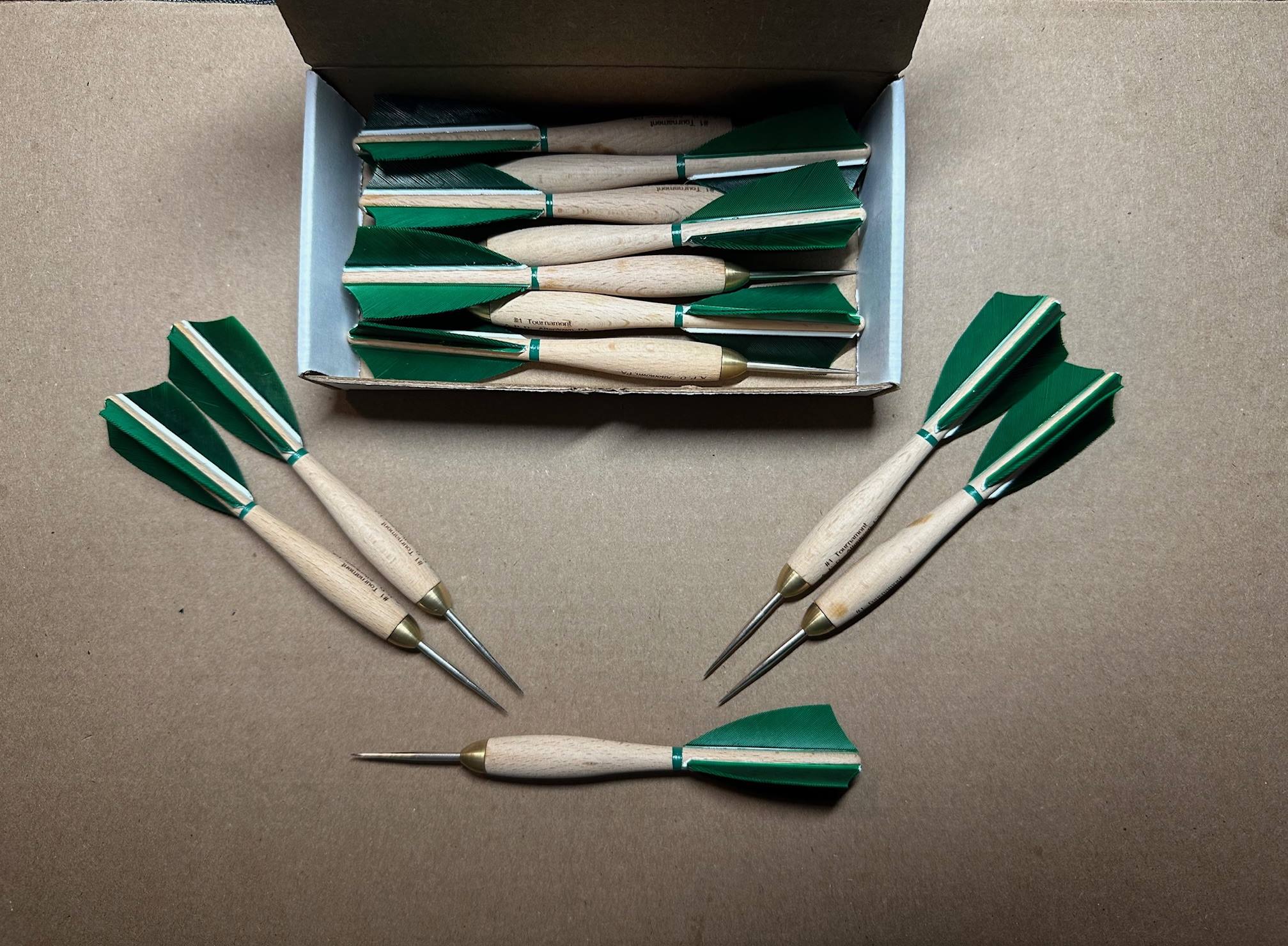 802 Green Turkey Feather #1 Wooden Darts | Big Boys Darts