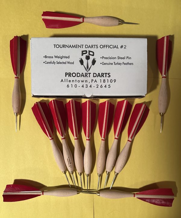907 Red Wooden Turkey Feather Dartball #2 Darts | Big Boys Darts