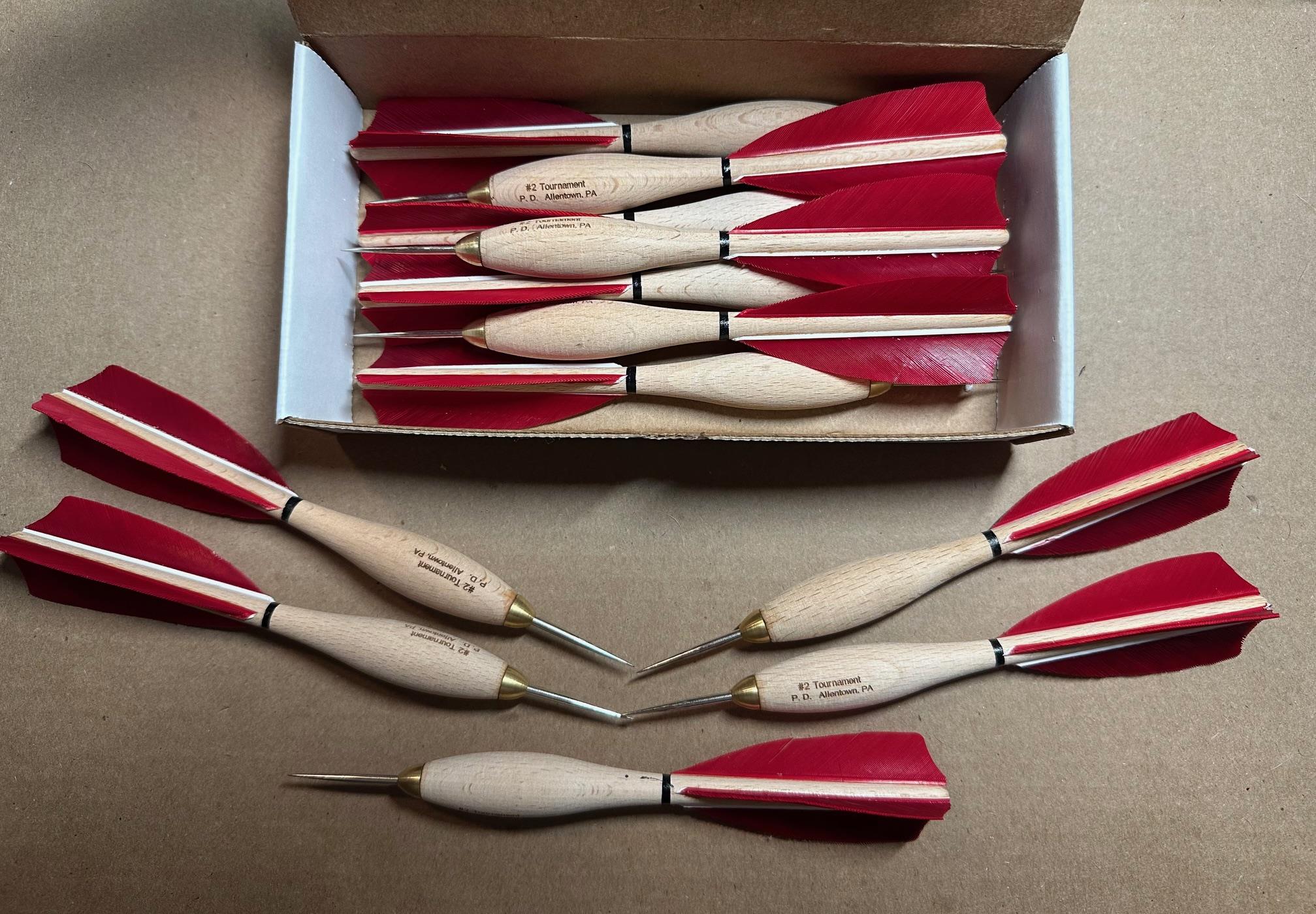 907 Red Turkey Feather #2 Dartball Wooden Darts | Big Boys Darts