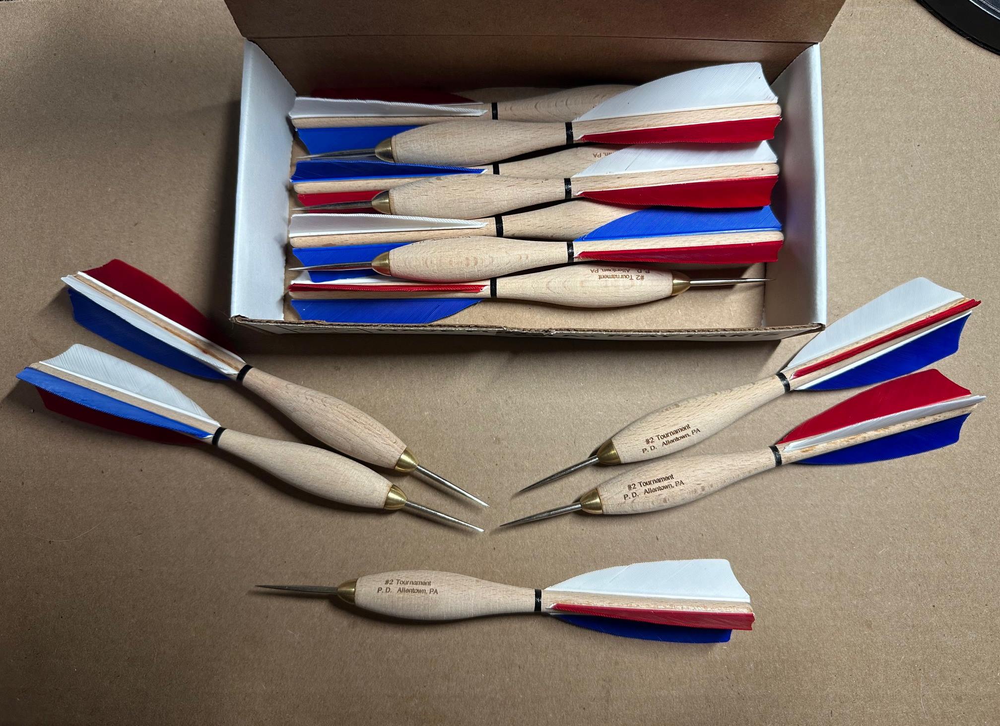 928 Red, White, Blue Turkey Feather #2 Dartball Wooden Darts | Big Boys ...