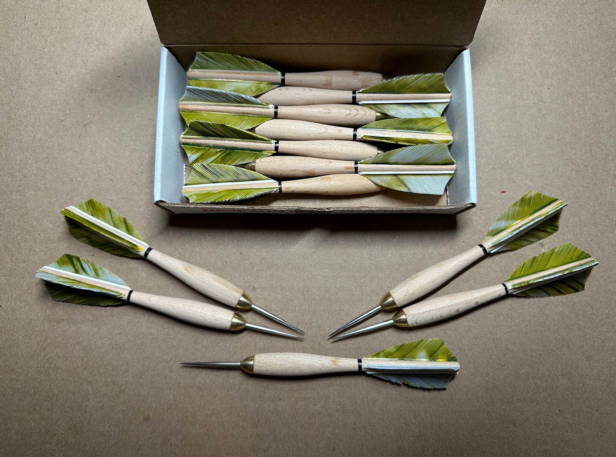 816 Summer Meadow Camo Turkey Feather #1 Wooden Darts | Big Boys Darts